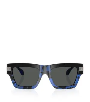 Versace Acetate Square Frame Sunglasses - Blue