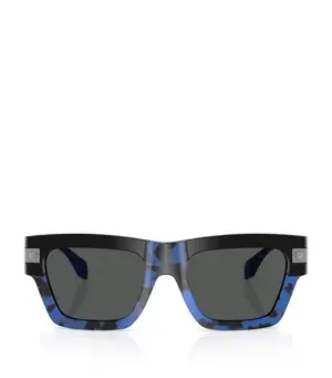 Versace Acetate Square Frame Sunglasses - Blue