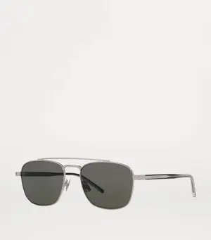 Saint Laurent Sl 665 Metal Aviator Sunglasses - Silver