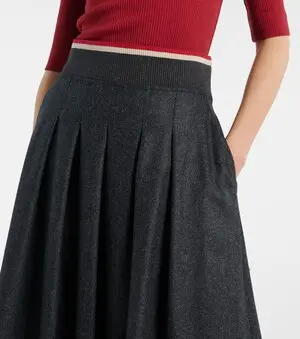 Brunello Cucinelli Virgin Wool Midi Skirt