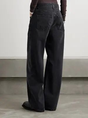 AGOLDE Low Curve Mid-rise Wide-leg Jeans - Black