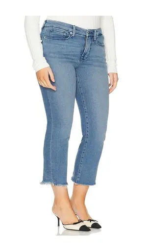 Good American Petite Straight Split Pockets Jeans