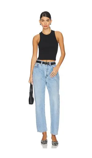 Sold Out NYC Cropped Ribbed Tank - Black