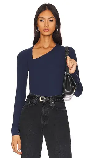 Lamade Ysabel Angled Neckline Top - Navy