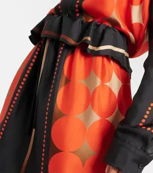 Khaite Lilila Printed Silk Maxi Skirt - Orange