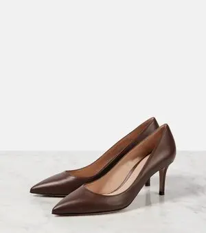 GIANVITO ROSSI Leather Pointed Toe Pumps