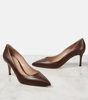 GIANVITO ROSSI Leather Pointed Toe Pumps