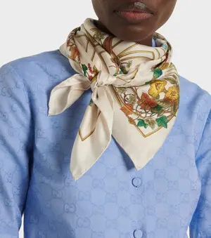 Gucci Printed Silk Twill Scarf - Multicoloured
