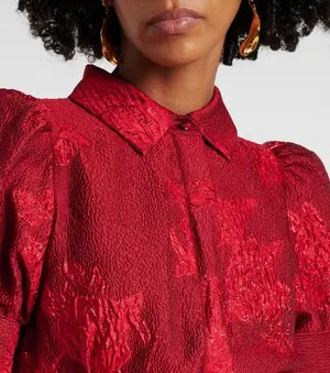 Rebecca Vallance Henrietta Belted Brocade Gown - Red