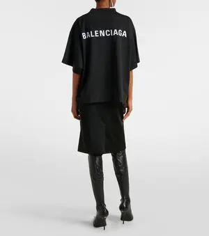 Balenciaga Printed Cotton Jersey T-shirt