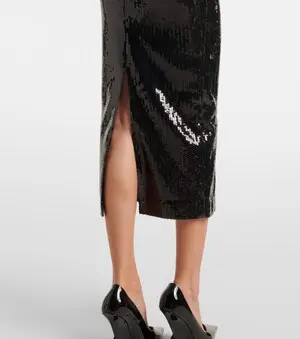 Alex Perry Sequined Bustier Midi Dress