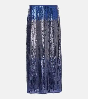 Rixo Kelly Sequined Midi Skirt