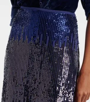 Rixo Kelly Sequined Midi Skirt