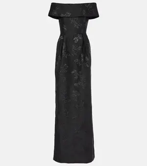 Rebecca Vallance Henrietta Brocade Bustier Gown - Black