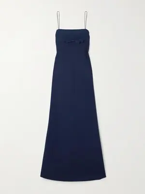 Bernadette Phil" Bow-embellished Crepe Gown - Blue