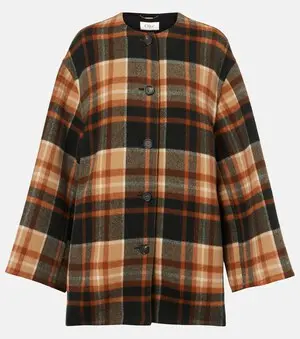Chloé Checked Wool And Silk Coat - Multicoloured