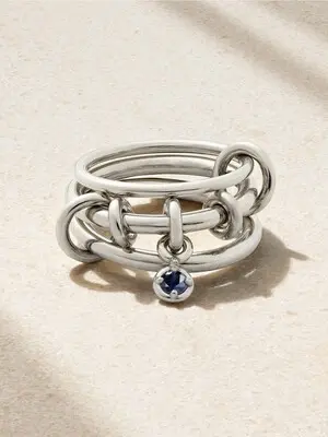 SPINELLI KILCOLLIN Sterling And Sapphire Piera Ring Set - Silver