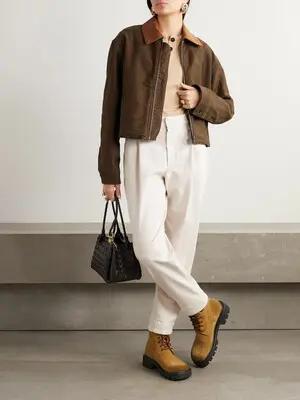 Brunello Cucinelli Pleated Cotton-blend Twill Tapered Pants