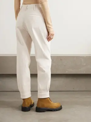 Brunello Cucinelli Pleated Cotton-blend Twill Tapered Pants