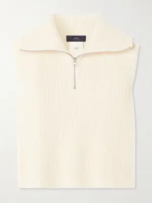Arch4 Ribbed Cashmere Half-zip Snood - Neutrals