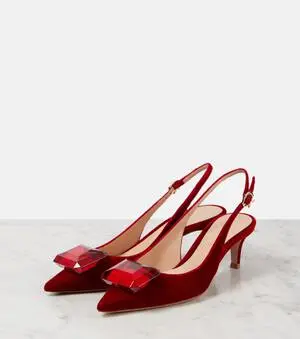 GIANVITO ROSSI Velvet Slingback Pumps