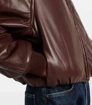 AGOLDE X Shoreditch Ski Club Tate Faux Leather Bomber Jacket