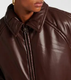 AGOLDE X Shoreditch Ski Club Tate Faux Leather Bomber Jacket
