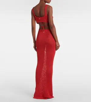 BANANHOT Alma Knitted Crop Top - Red