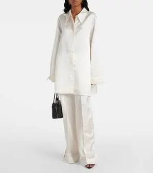 JIL SANDER High-rise Wide-leg Pants - White