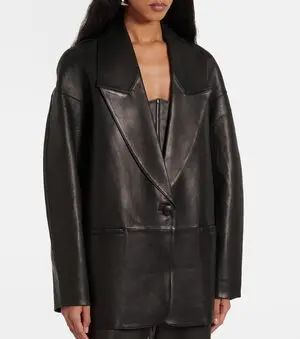 THE SEI Slouchy Leather Blazer