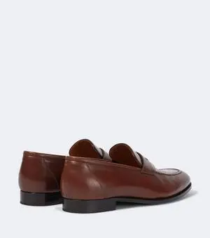 Loro Piana Sergio Leather Penny Loafers - Brown