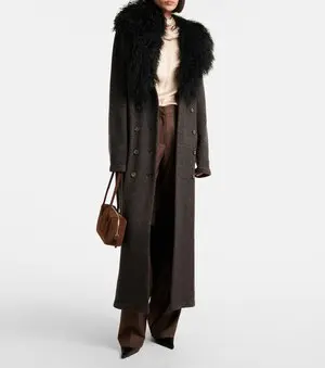 Magda Butrym Shearling-trimmed Cashmere Coat