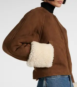 Alaïa Shearling-trimmed Suede Jacket