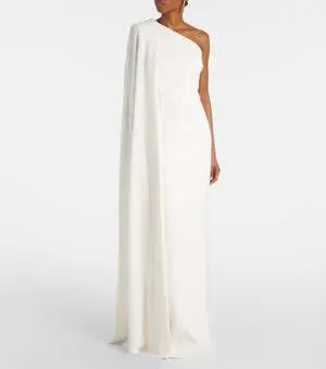 Rebecca Vallance Athena One-shoulder Crepe Gown