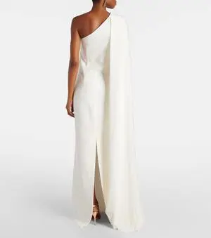 Rebecca Vallance Athena One-shoulder Crepe Gown