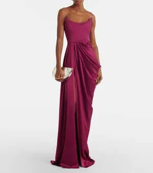 Alex Perry Draped Satin Crepe Gown