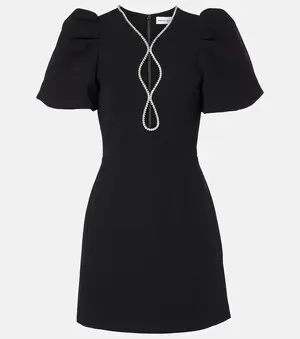 Rebecca Vallance Estella Embellished Crepe Mini Dress - Black
