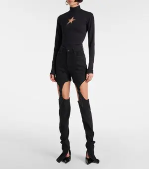 MUGLER High-rise Cutout Skinny Jeans