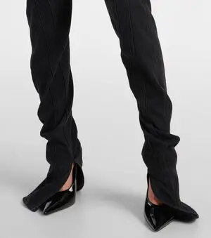 MUGLER High-rise Cutout Skinny Jeans