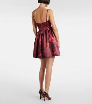 GANNI Floral Satin Mini Dress