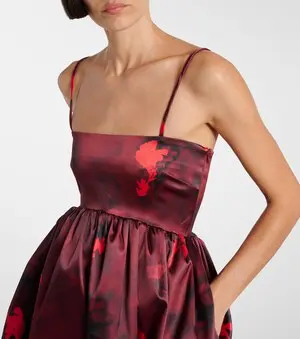 GANNI Floral Satin Mini Dress