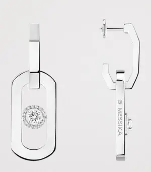 Messika So Move Xl Drop Earrings In White Gold And Diamonds