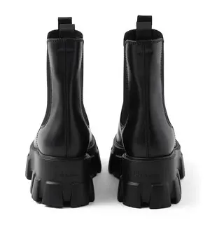 Prada Leather Monolith Ankle Boots