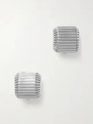 MARTHA CALVO Rhodium-plated Clip-on Earrings - Silver