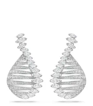 BOODLES Platinum And Diamond Drop Earrings - Silver