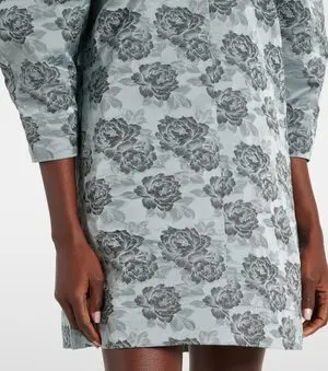 GANNI Floral Jacquard Mini Dress In Illusion