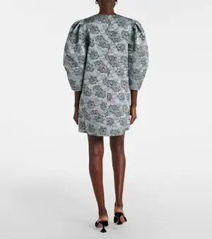 GANNI Floral Jacquard Mini Dress In Illusion