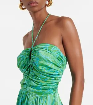Poupette St Barth Claudia Printed Halterneck Jumpsuit
