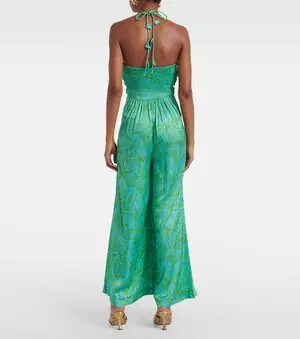 Poupette St Barth Claudia Printed Halterneck Jumpsuit