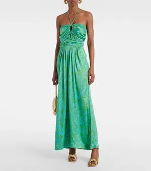 Poupette St Barth Claudia Printed Halterneck Jumpsuit